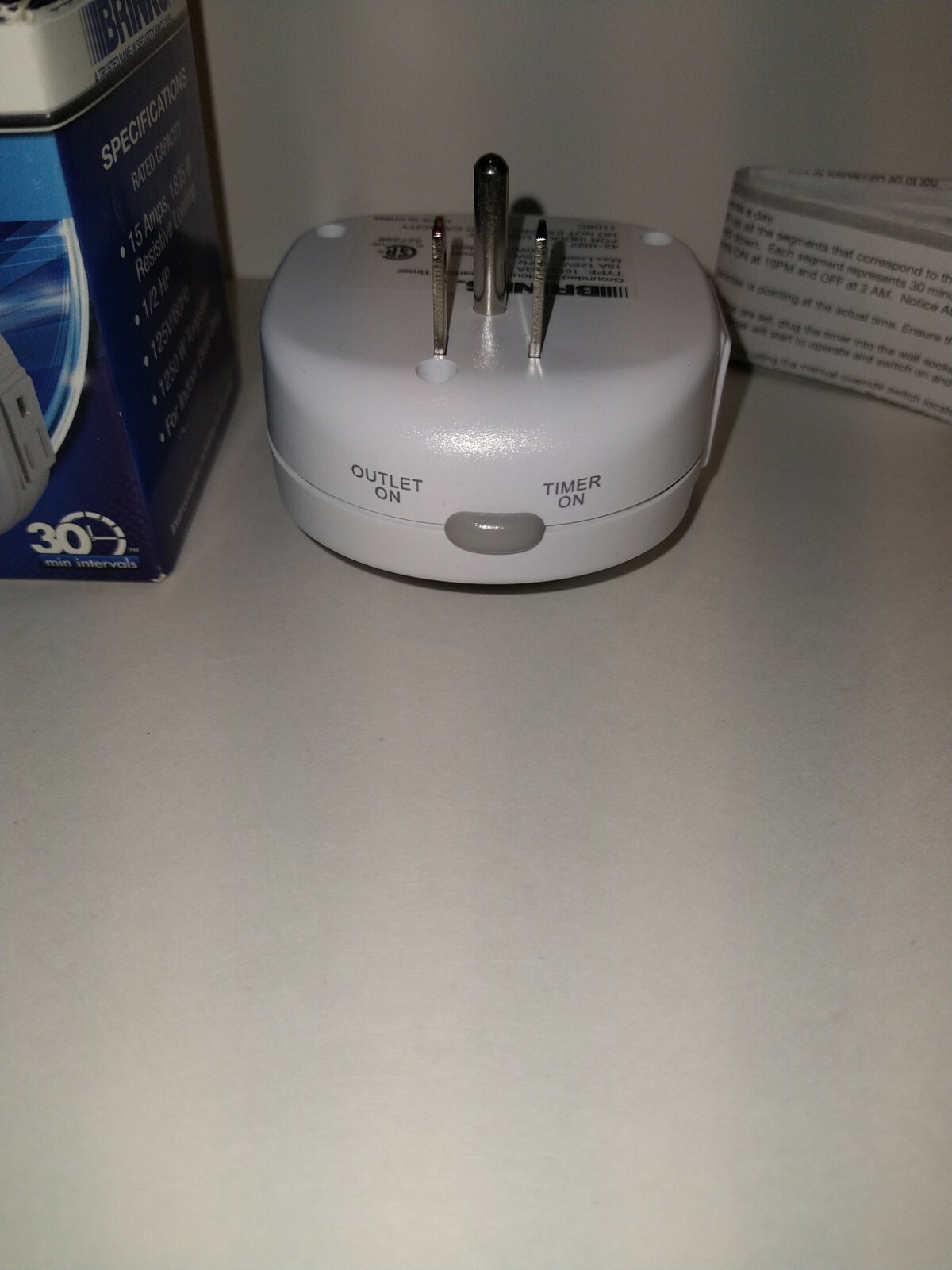 Brinks Mechanical EZ Dial Timer Model 42 1022 Intervals 30min Light