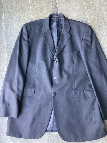 Men’s Jeff Banks Dark Grey Wool Suit Jacket 44 Inch Chest Long | eBay UK