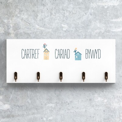 Welsh Keys Key Rack 5 Hooks Holder Wall Hooks Rac Allweddi Catref ...