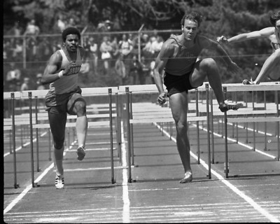 ORIGINAL VINTAGE NEGATIVE: Athlete Man Male Sports Track Meet Hurdles ...