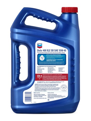 Delo 400 XLE SB Synthetic Blend SAE 15W-40 Heavy-Duty Diesel Motor Oil ...