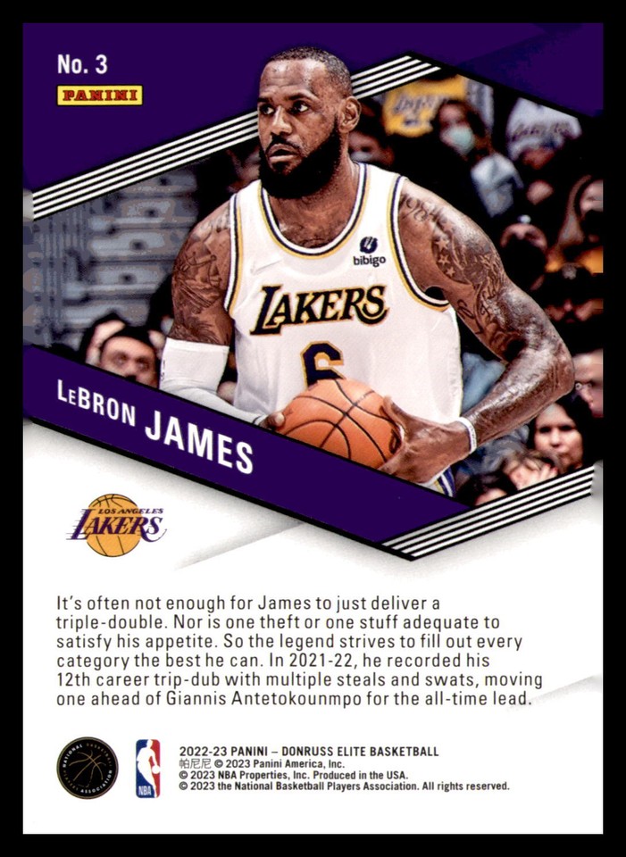 2022-23 PANINI ELITE #3 LEBRON JAMES SPELL BOUND | eBay