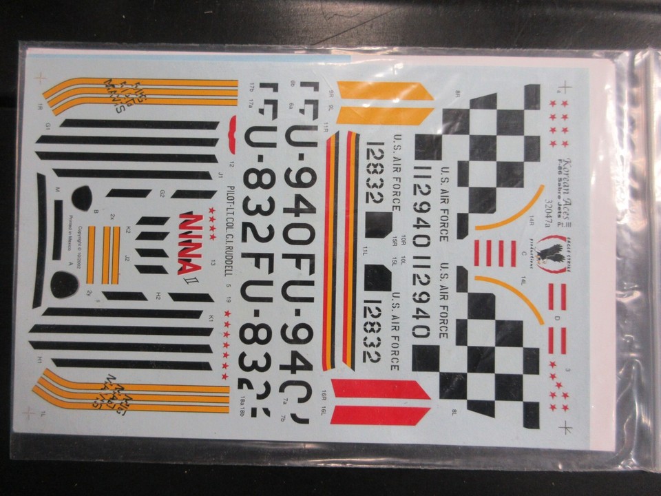 EAGLE STRIKE 1/32 KOREAN ACES F-86 SABRE JETS #32047 decal sheet | eBay