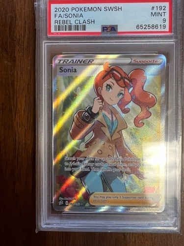 Sonia 2020 Pokemon TCG SwSh Rebel Clash 192 PSA 9 MINT Full Art Trainer ...