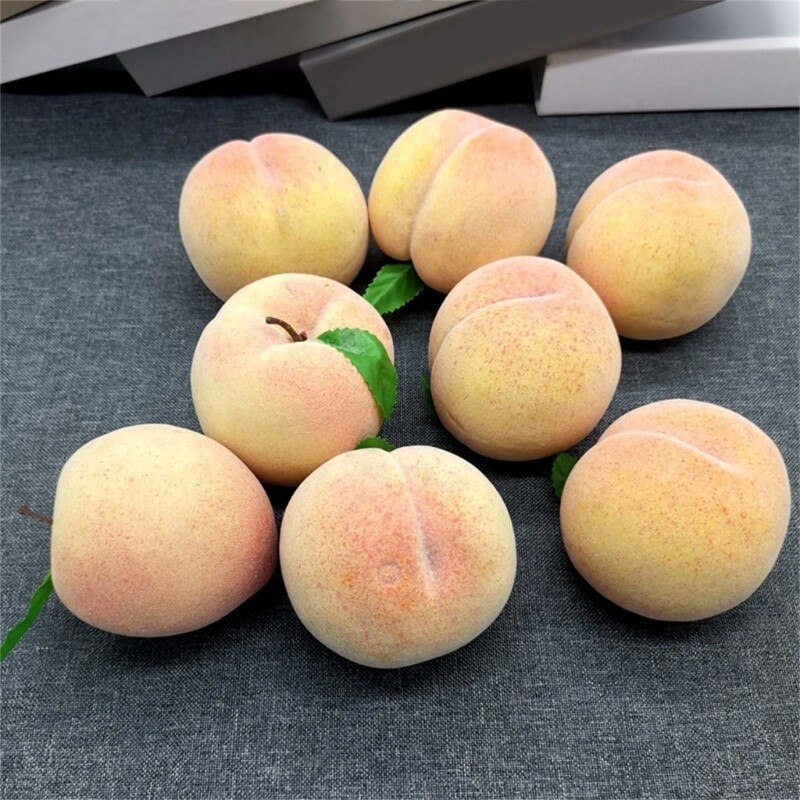 6pcs Artificial Peach Realistic Peach Decors Simulation Fruit Model ...