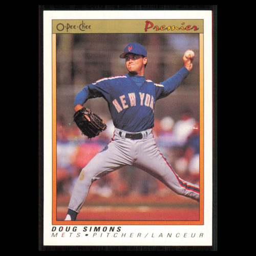 Doug Simons Rookie #110 1991 O-Pee-Chee Premier New York Mets Baseball ...