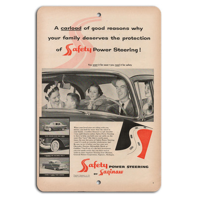 Drive Safe: Vintage Saginaw Power Steering Metal Sign | eBay