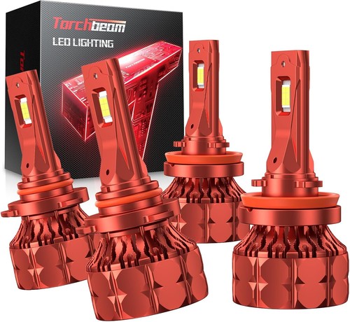 Torchbeam T7 9005+H11 LED Headlight Bulb Conversion Kit 6000K White ...