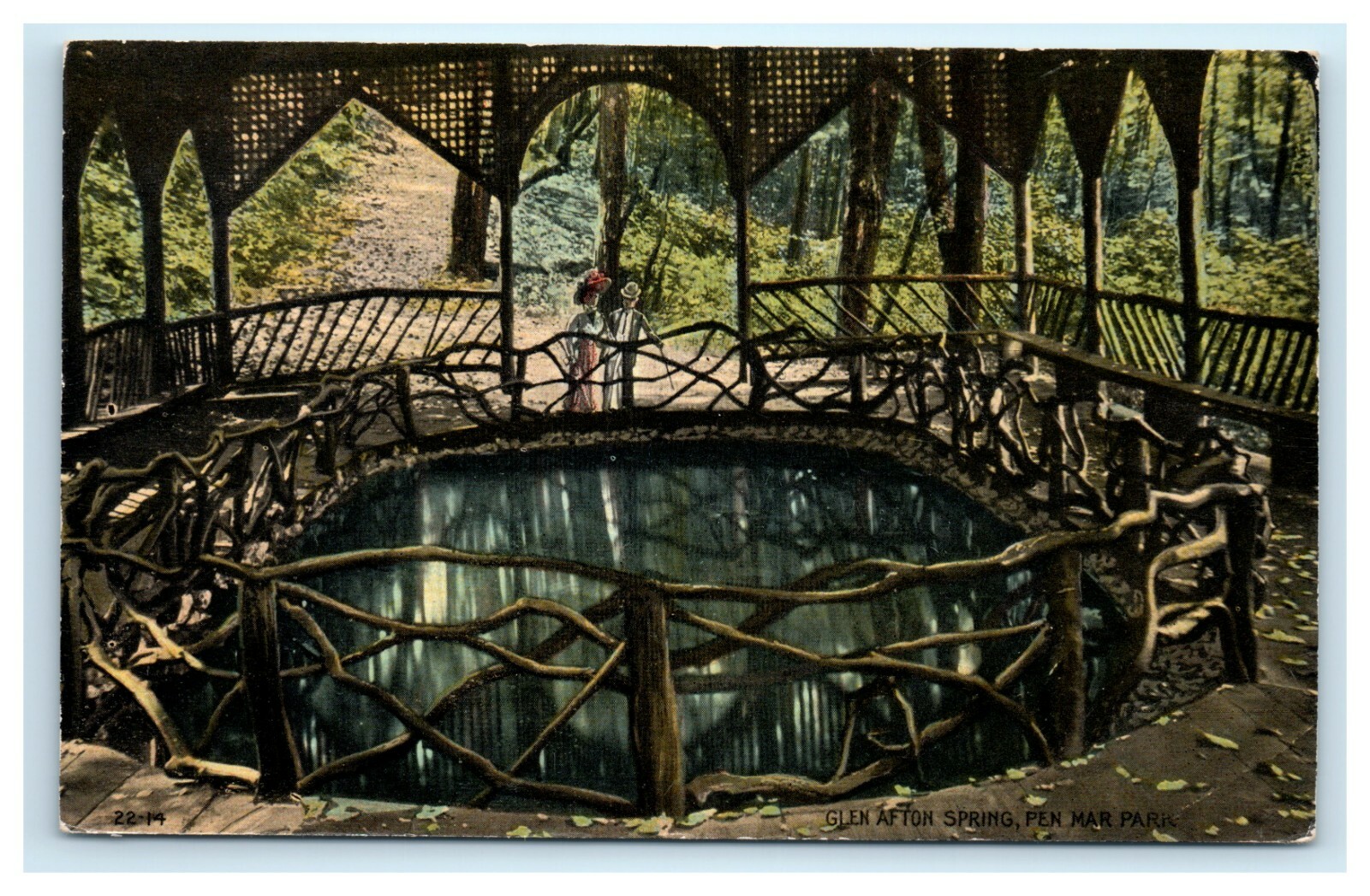 POSTCARD Glen Afton Spring Pen Mar Park Maryland Cumberland Valley No ...