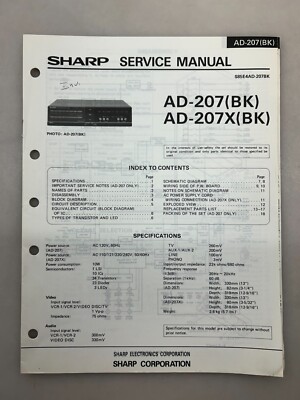 Sharp AD-207 Original Service Manual Free Shipping | eBay