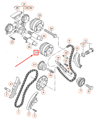 NEW AUDI Q7 4L INLET INTAKE CAMSHAFT ADJUSTER 03H109087A ORIGINAL | eBay