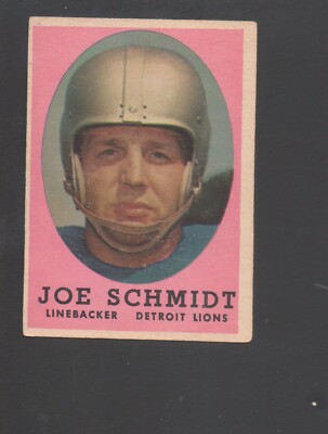 1958 Topps Football Card #3 Joe Schmidt-Detroit Lions Ex Card | eBay