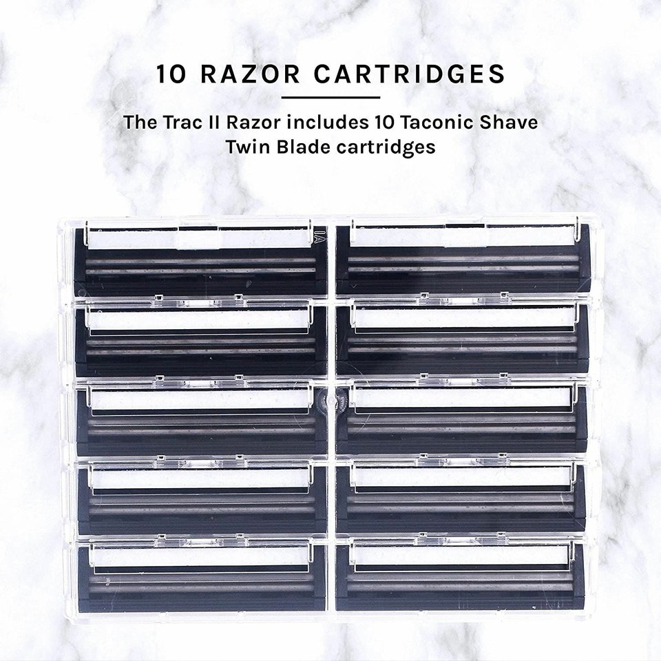 Taconic All Metal Trac 2 / Trac II Compatible Razor & 10 Twin Blades | eBay