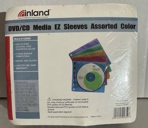 Inland DVD/CD Plastic Sleeves Assorted Colors 100 Pack | eBay