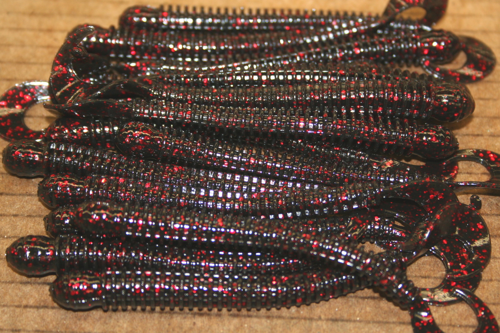 4" Ring Worm Disc Body Black Neon Bass Walleye Plastic Jig Worm 50 pack ...