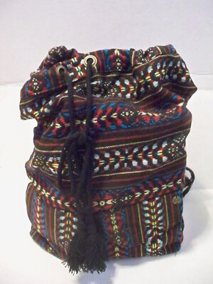 BILLABONG CANYON CRUZ DRAWSTRING RUCKSACK BACKPACK WOMEN'S AZTEC TRIBAL ...