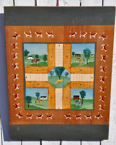 C. Munro orig. painting listed "Fox Hunt Game Board" Parcheesi | eBay