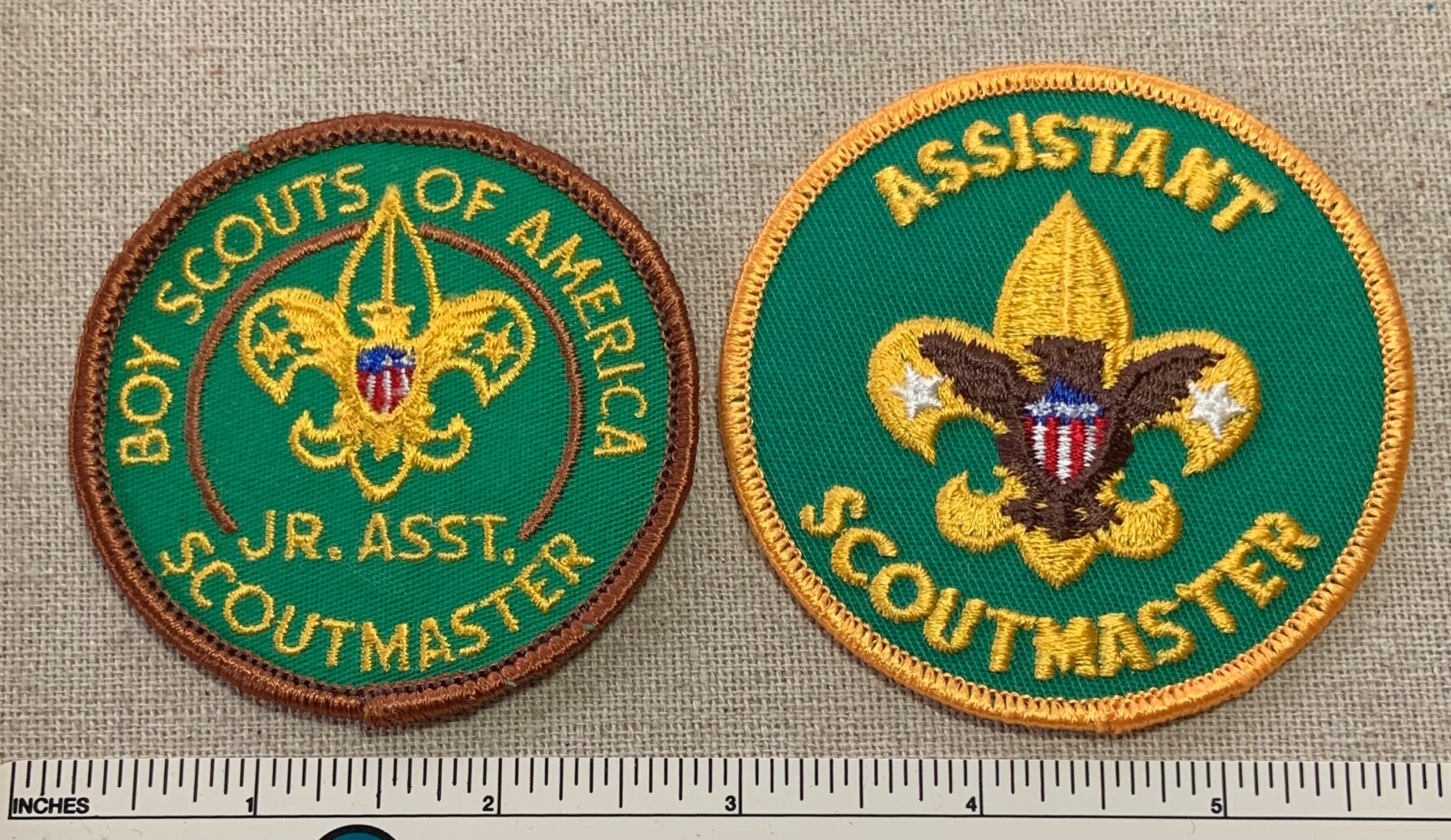 2 VTG ASSISTANT & JUNIOR SCOUTMASTER Boy Scout Leader Position Badge ...