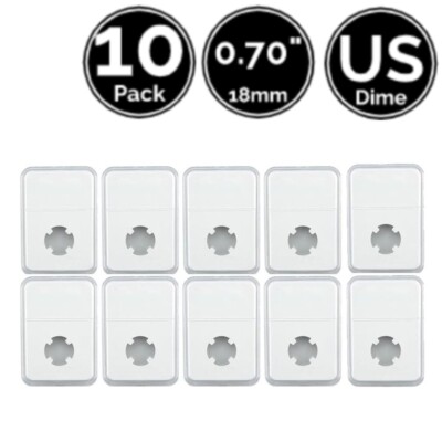10 Pack 0.70 Inch 18 mm Slab Coin Display Holder Direct Fit For US Dime ...