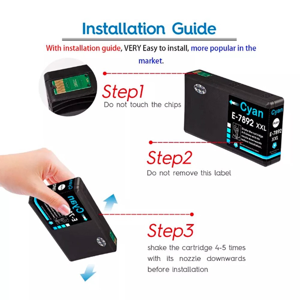 4x YYUDA NoN-OEM E-786XL Ink Cartridge for Epson Workforce Pro WF-4630 ...