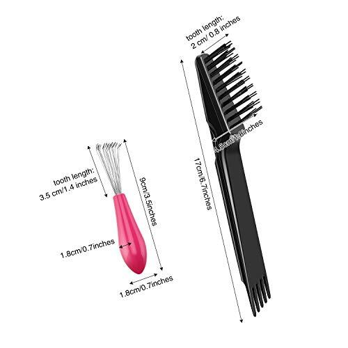 4 Pieces Hair Brush Cleaning Tool Comb Cleaner Brush Hair Pink Plastic ...