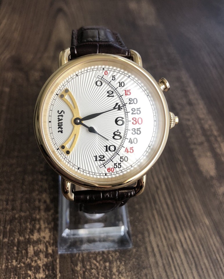 STAUER MYSTERY JUMP CRAZY HOUR WATCH, RETROGRADE COOL UNIQUE BEAUTIFUL ...