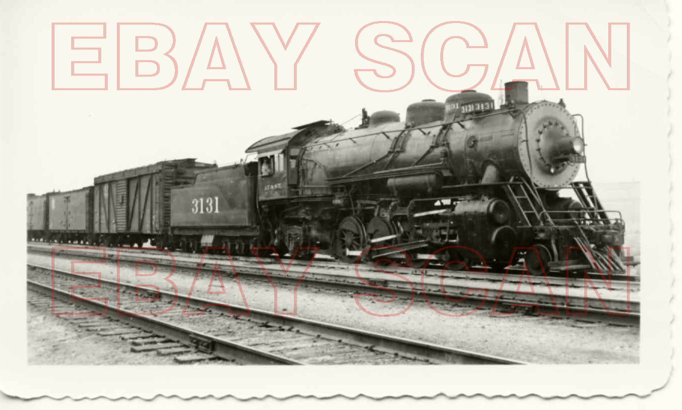 8F435 RP 1929/50s AT&SF SANTA FE RAILROAD 2-8-2 LOCO #3121 NEAR TOPEKA ...