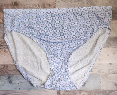 Jockey Soft & Comfy Womens Blue Patterned French Cut Brief Panty Sz 6/M ...