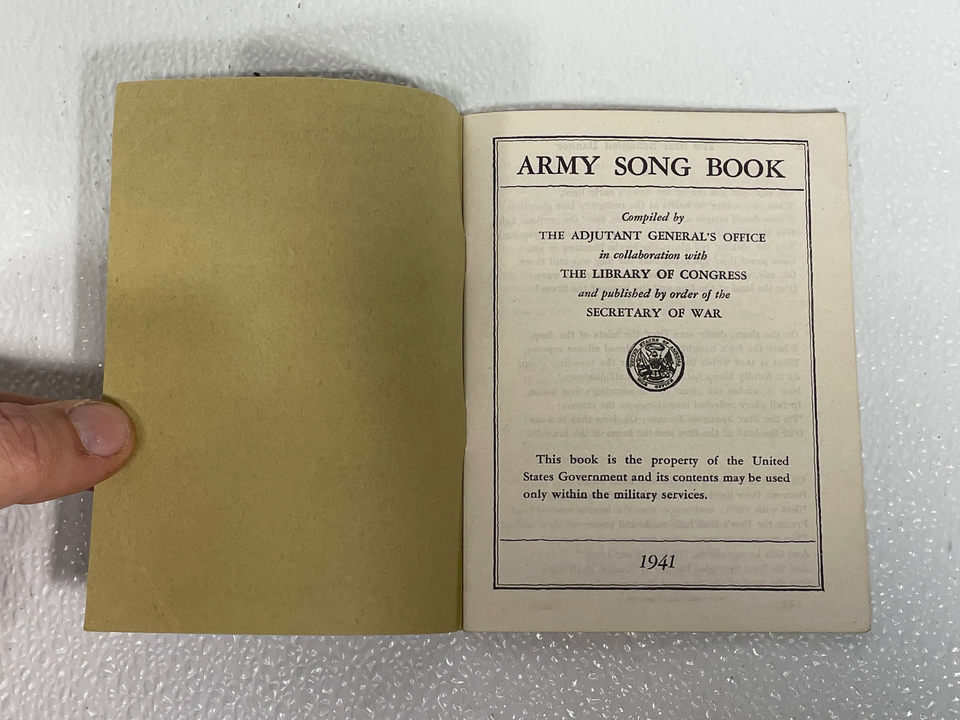 WWII Army Song Book 1941 Lyrics Pamphlet 67 WW2 Antique Era Songs ...