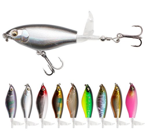 10PC/pack Fishing Lures Float Swimbait Water Top Baits Rotating Tail ...