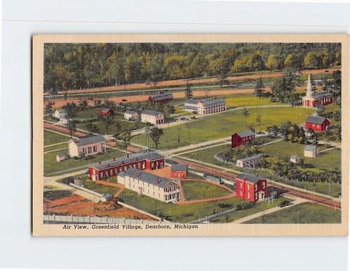 Postcard Aerial View Greenfield Village Dearborn Michigan USA | eBay