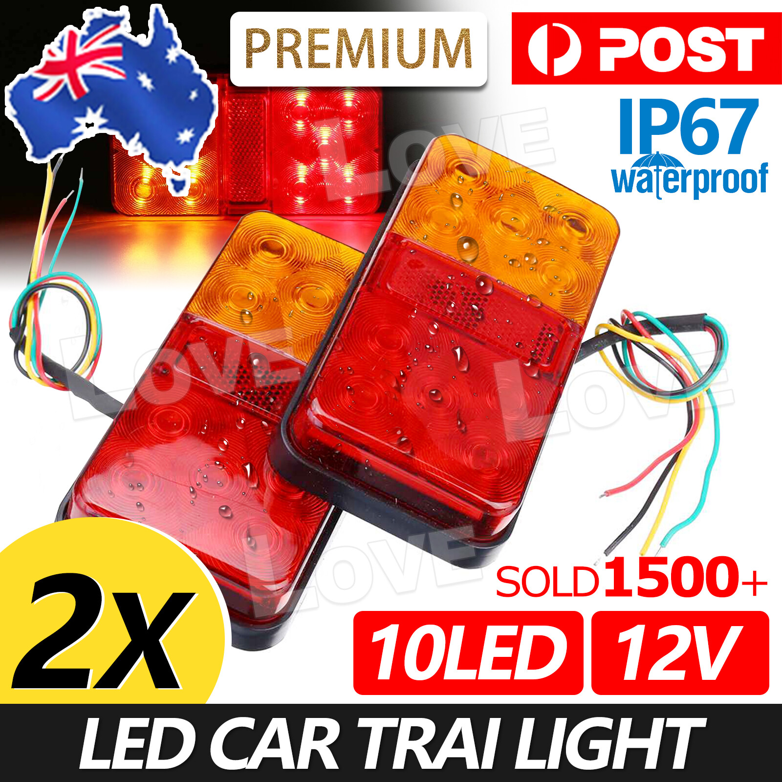 LED TRAILER TAIL LIGHTS TRUCK CARAVAN UTE BOAT LIGHT SCREW Waterproof ...