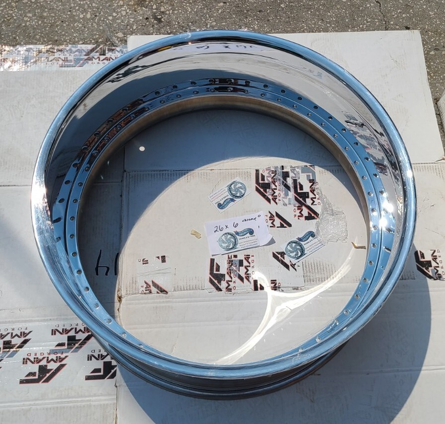 26x6” Outer Reverse Lip Chrome 50 Holes For Asanti Vellano GFG Amani ...