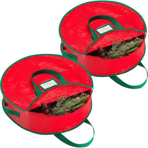 Christmas Wreath Storage Bag，2-PACK - Durable,Tarp Material,Sturdy ...