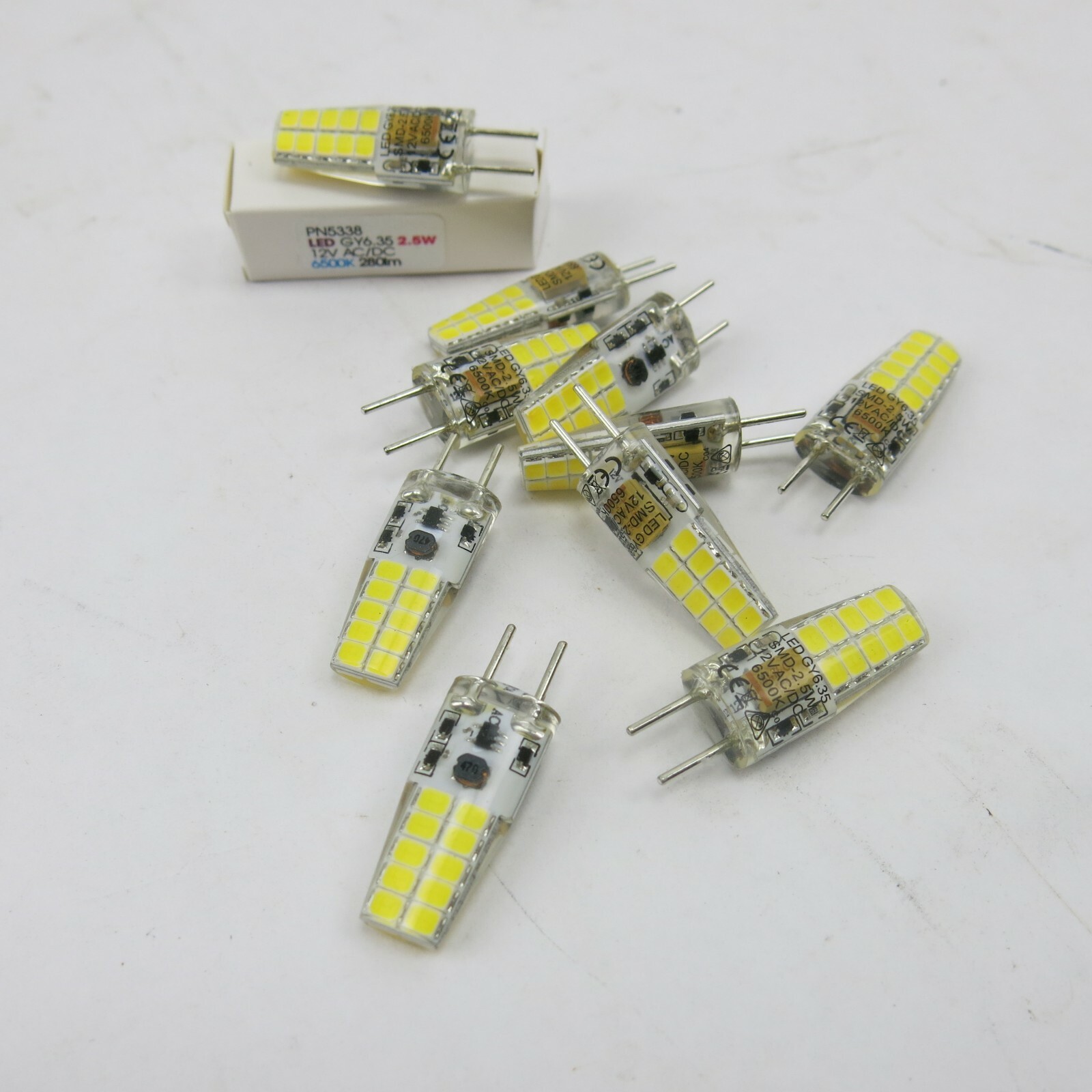 10x GY6.35 LED Bulb Light AC/DC 12V Lamp Ceramics Lights 2.5W 2 Pronged ...