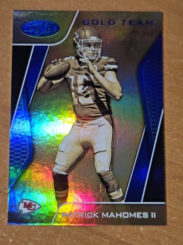 2017 Panini Certified Gold Team Blue Patrick Mahomes Rookie Card #GT-PM ...