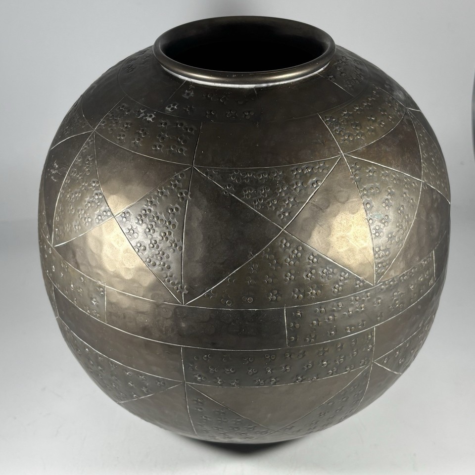 Vintage Hand Etched Metal Brass Sphere Round Pot 8” | eBay