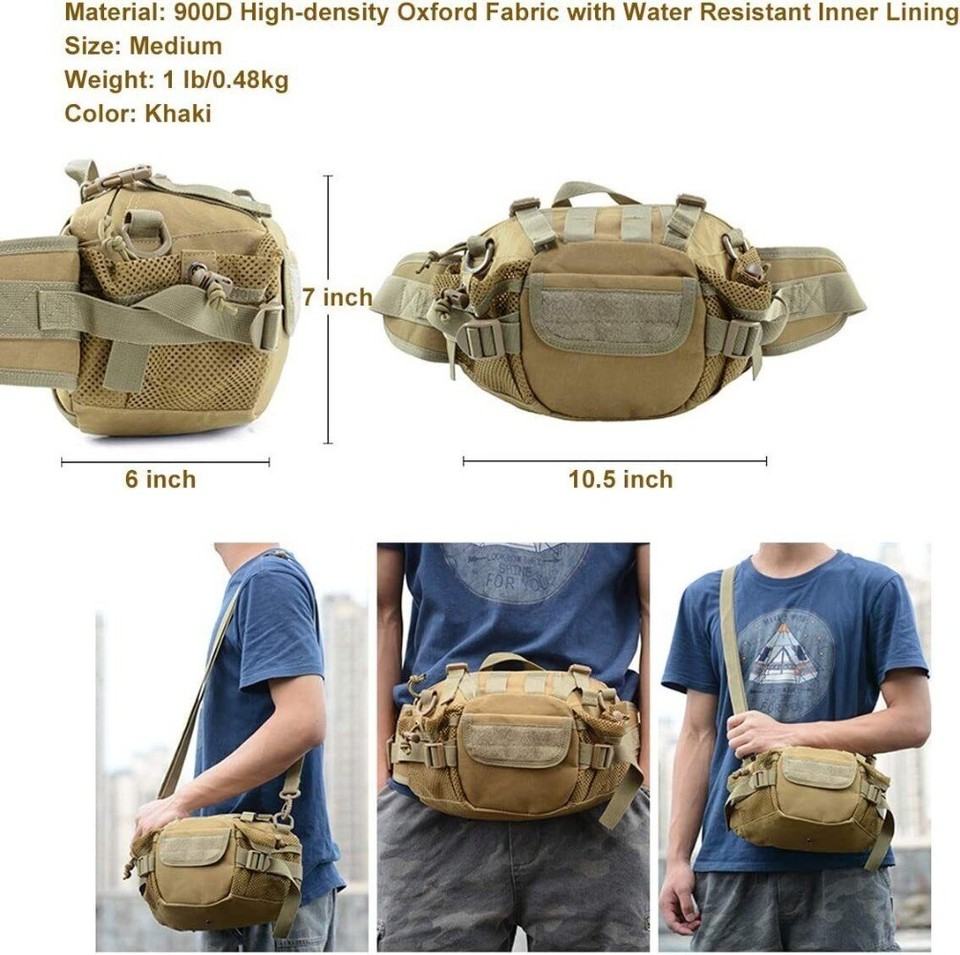 Tactical Hunting Travel Waist Pack Fanny Pack Hip Belt MOLLE Lumbar ...