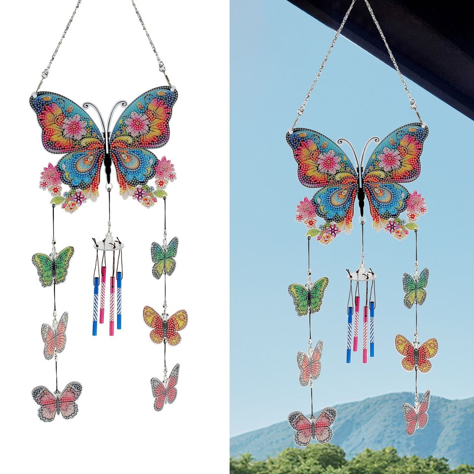 Rhinestone Painting Wind Chimes Kit DIY Hummingbird Wind Chime Art StchZ | eBay Australia