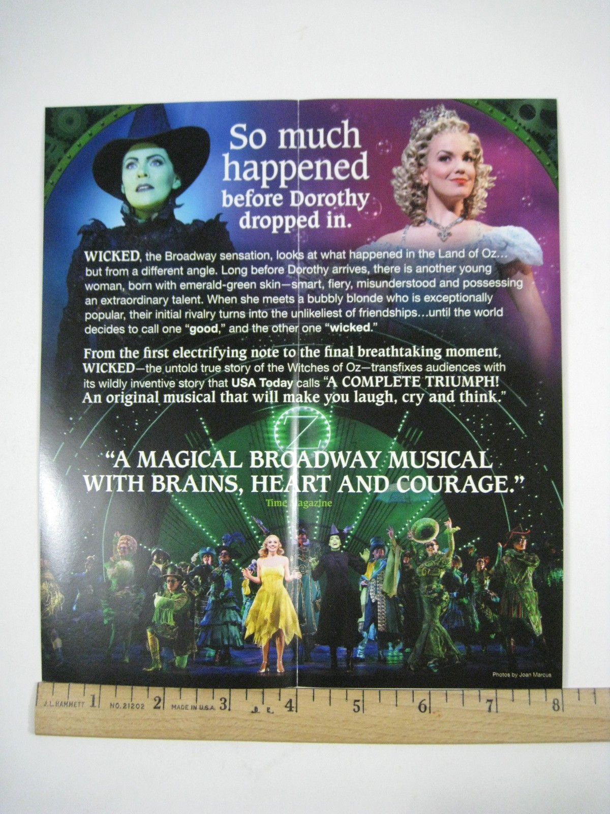 Wicked Flyer ONLY Gershwin Theatre Broadway Musical 2018 Wizard of Oz ...
