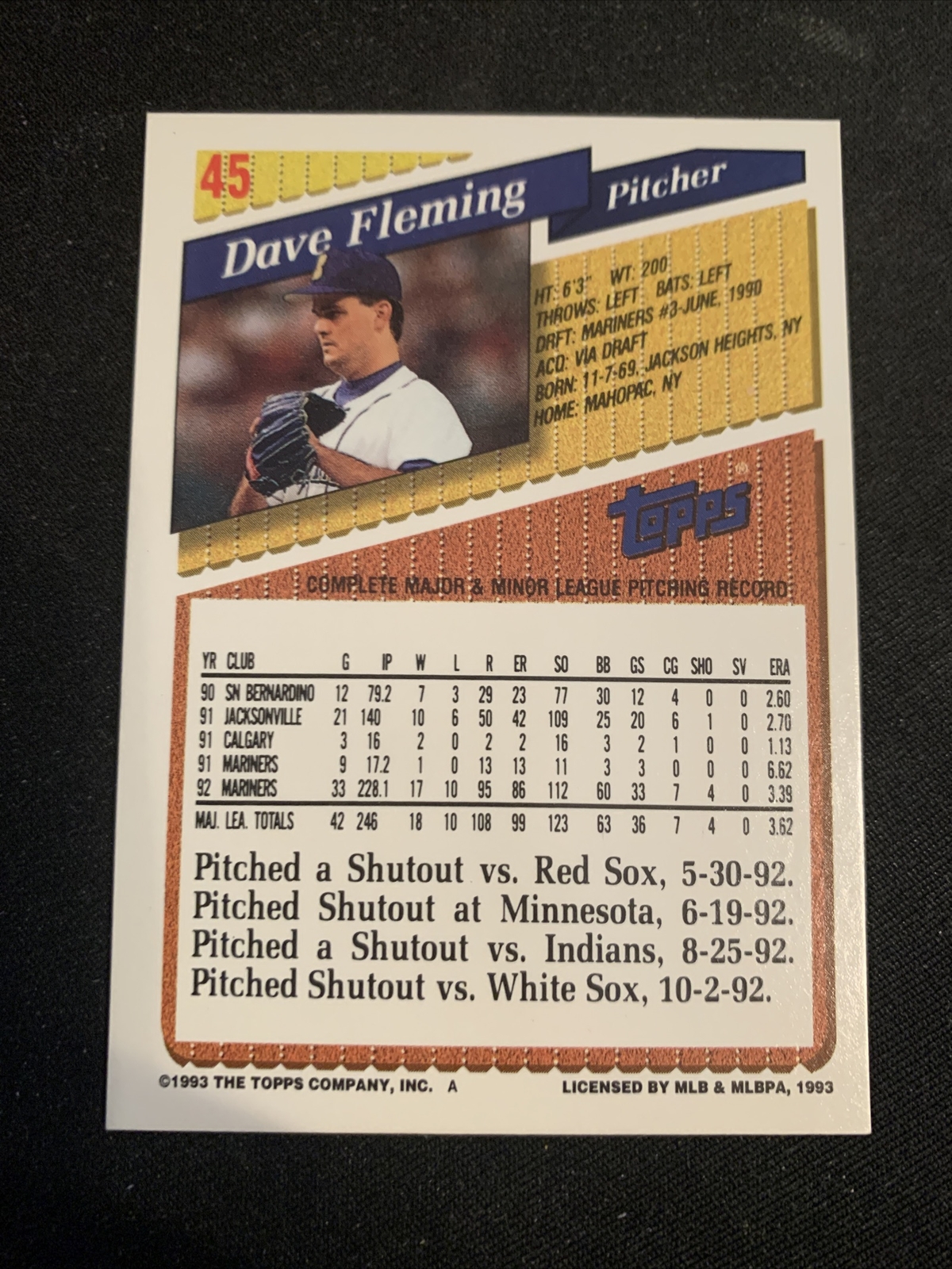 1993+Topps+-+%2345+Dave+Fleming for sale online | eBay