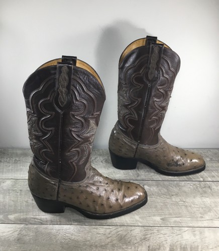 Bar Dee Leather Cowboy Western 2-Tone Brown Pull On Mens Boots Size 9 ...