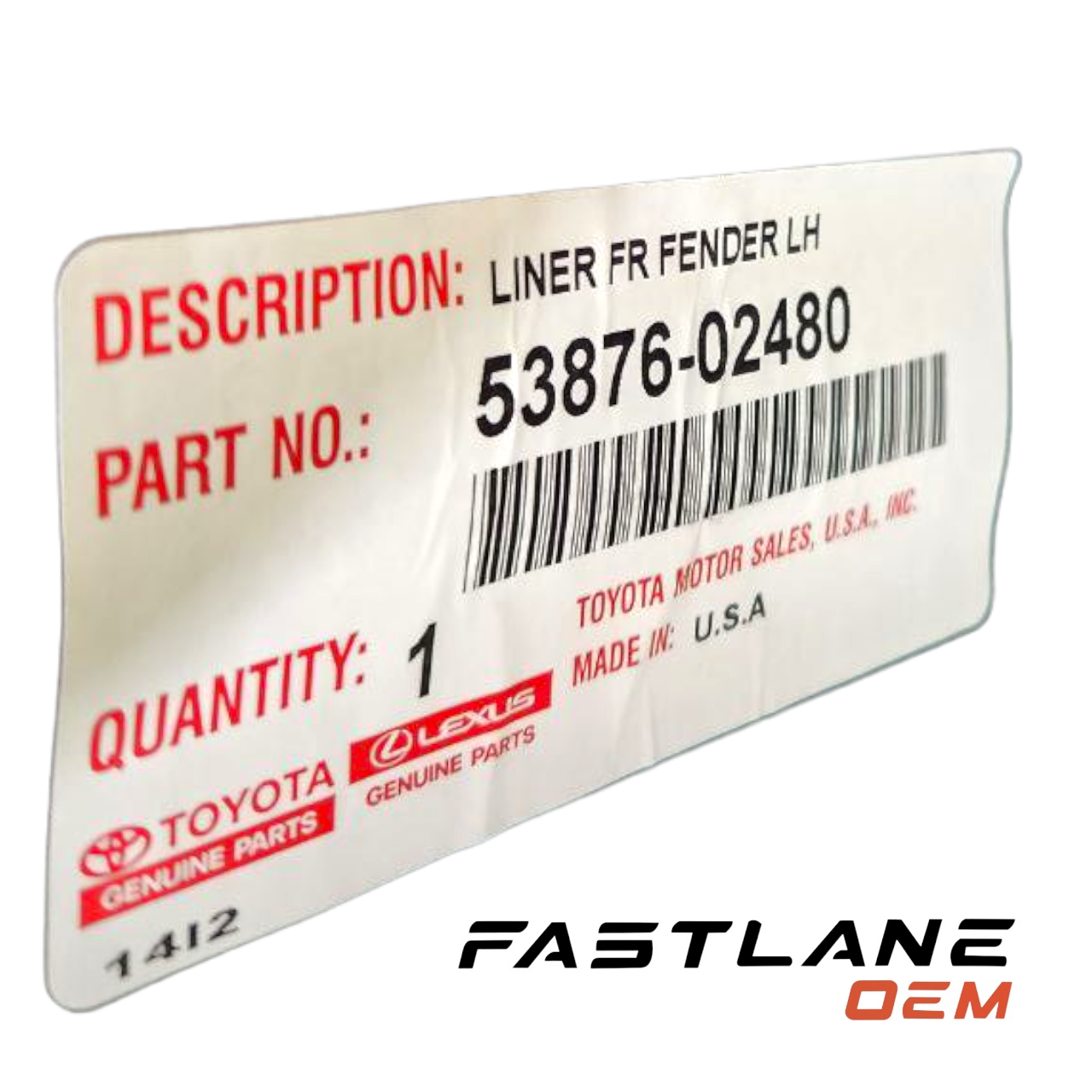 Toyota 5387602480 Genuine OEM Fender Liner for sale online | eBay