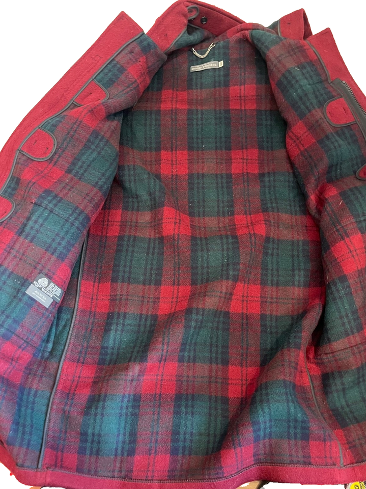 Brooks Brothers Wool Duffle Coat Sz 38 Horn Toggle Buttons Hooded Made ...