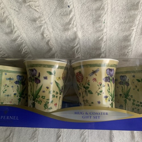 Pimpernel Set of 2 Iris Porcelain Footed Mug Cup Designed in England 10 ...