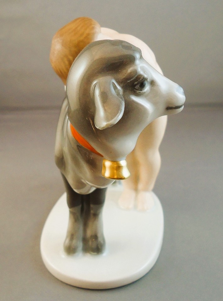 Rare 1914 Rosenthal Porcelain Figure by Albert Caasmann, Boy and Goat ...