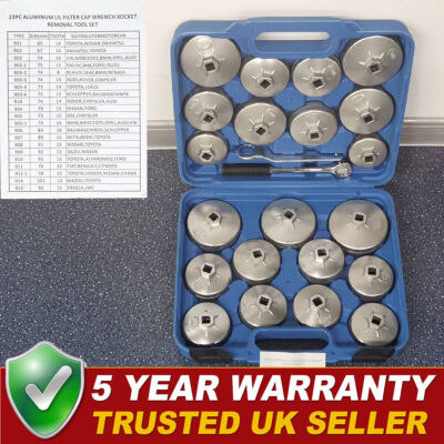 23Pcs Cap Type Oil Filter Wrench Set Automotive Removal Socket Tool Kit ...