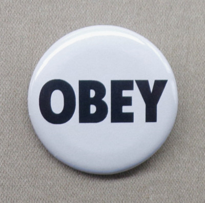OBEY Large 2.25" Button Not Subliminal They Live Alien Message | eBay