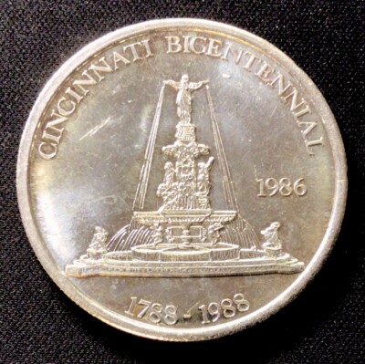 1788-1988 (1986) Cincinnati Bicentennial 1oz Silver! .999 Pure! ENN ...