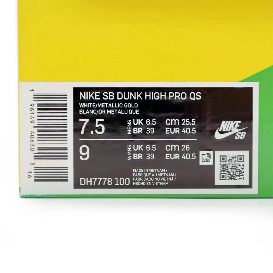 DH7778-100 Nike SB Dunk High Pro froSkate All Love White Metallic (Men ...